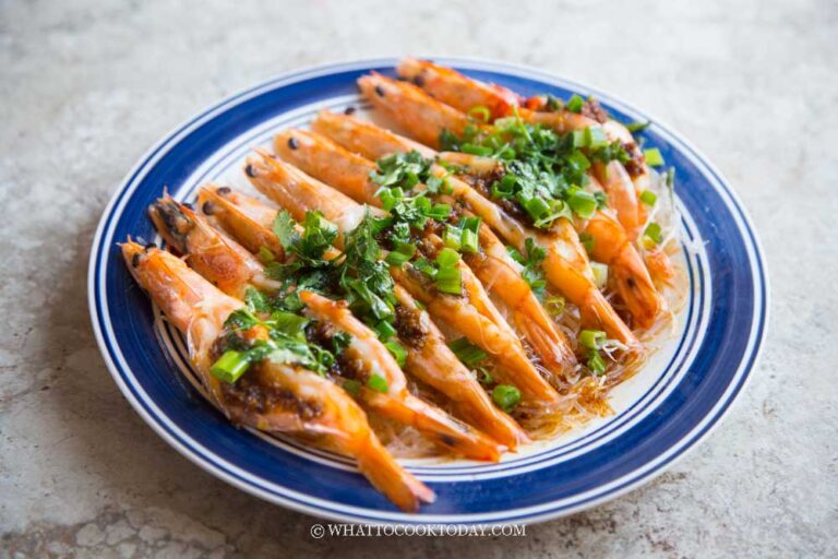 Chinese Steamed Garlic Prawns with Vermicelli Noodles