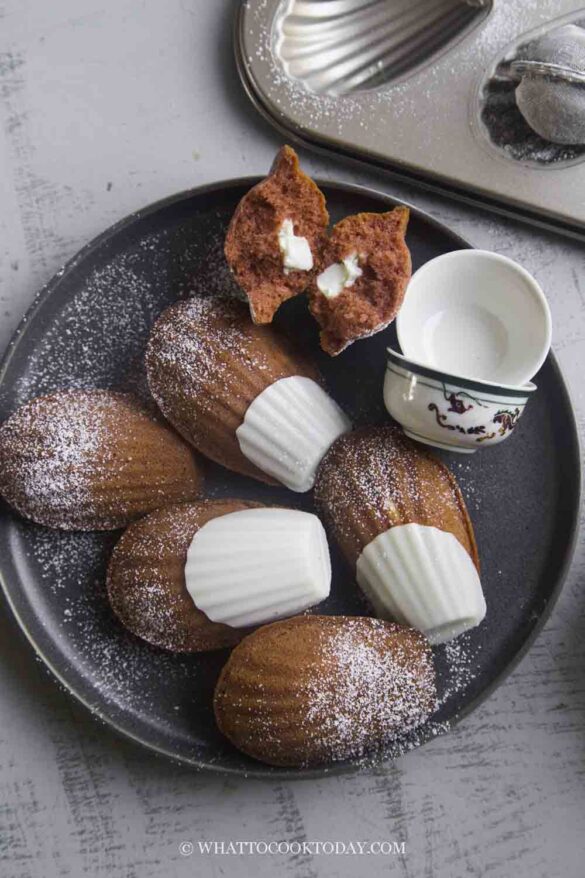 Red Velvet Cream Cheese Madeleines