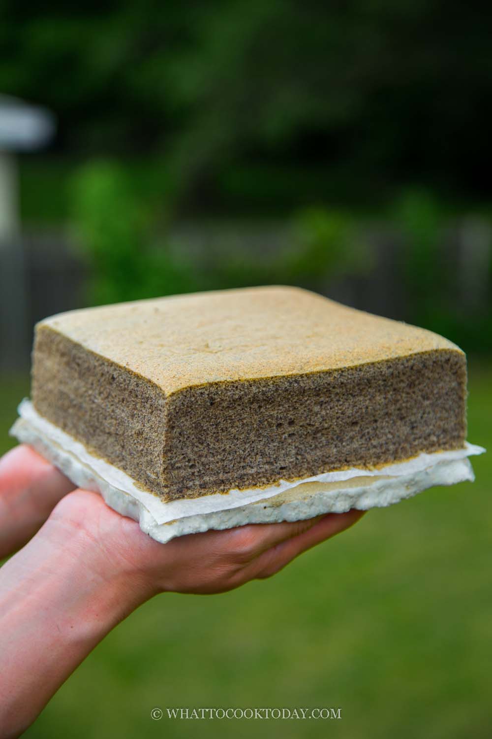 Black Sesame Ogura Cake