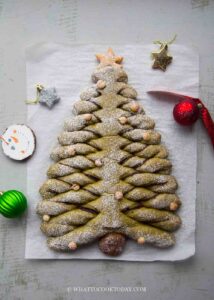 Matcha Red Bean Christmas Tree Milk Bread