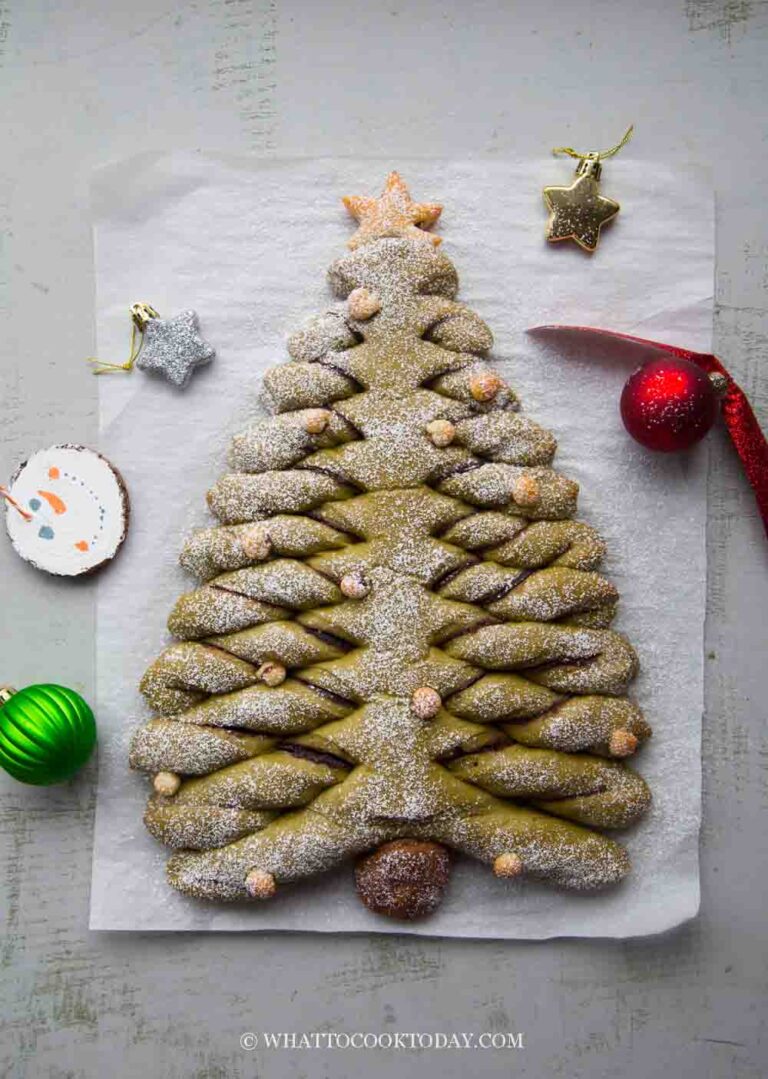 Matcha Red Bean Christmas Tree Milk Bread