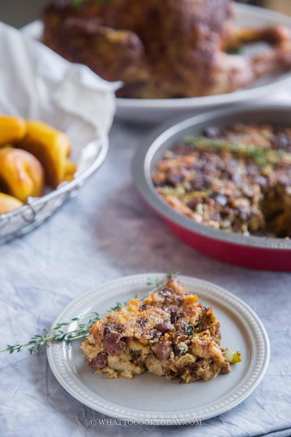 Panettone and Chinese Sausage Stuffing - What To Cook Today