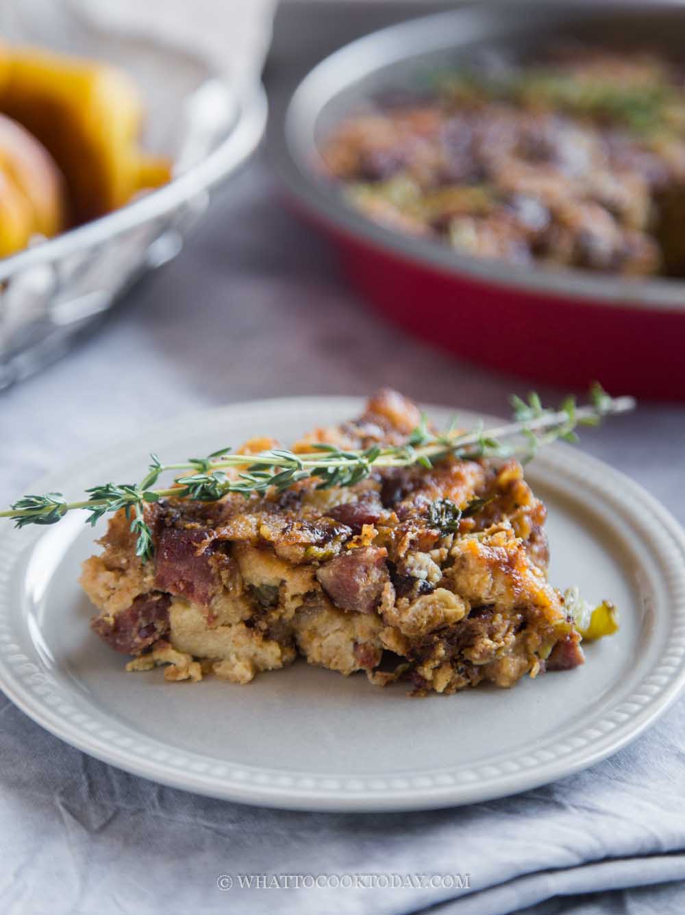 Panettone and Chinese Sausage Stuffing - What To Cook Today