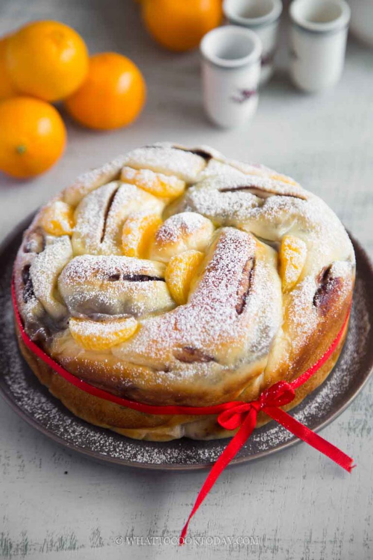 Mandarin Orange Red Bean Paste Braided Bread (with sourdough option)