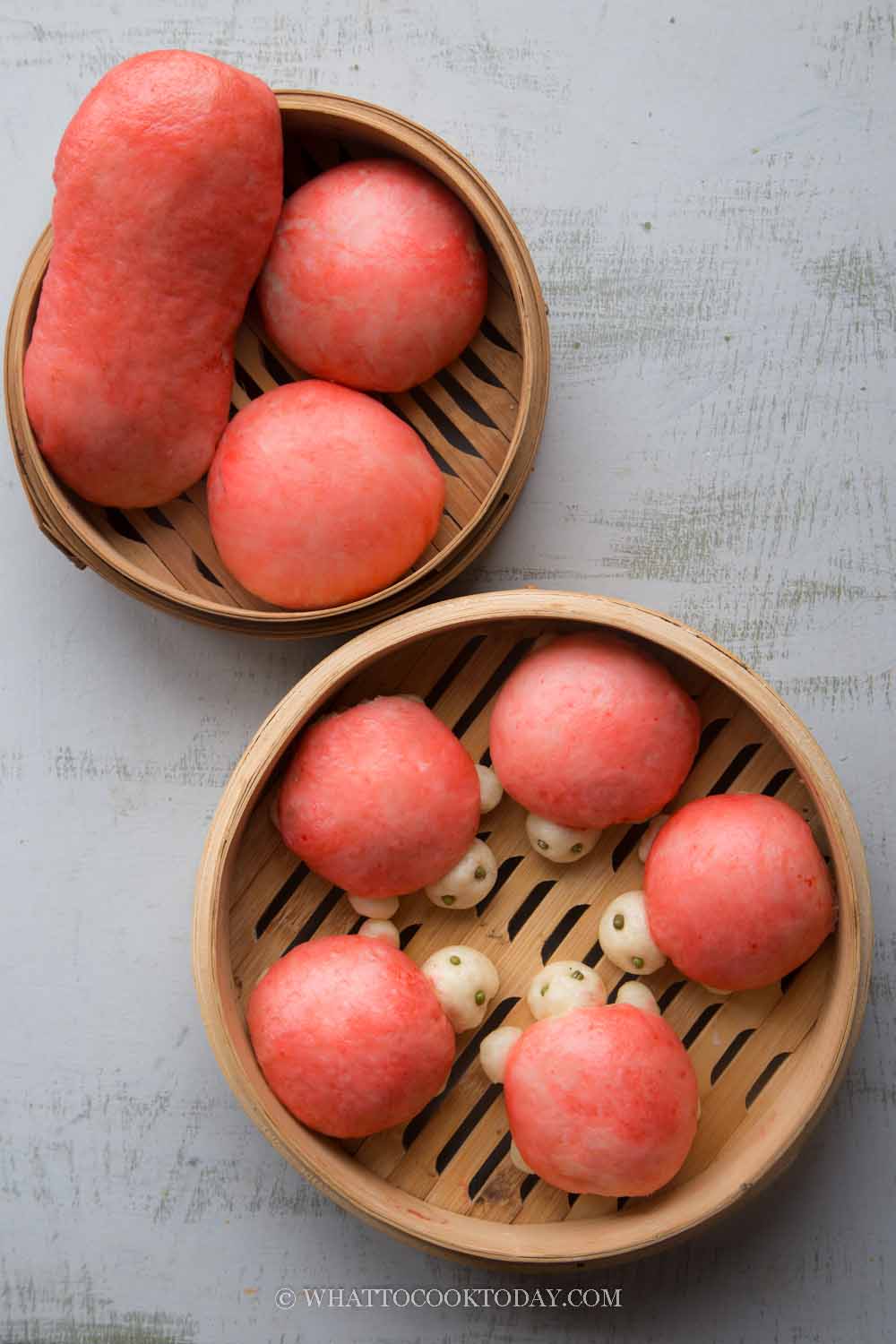 Steamed Mi Ku Buns / 面龟 (Tortoise Steamed Buns)