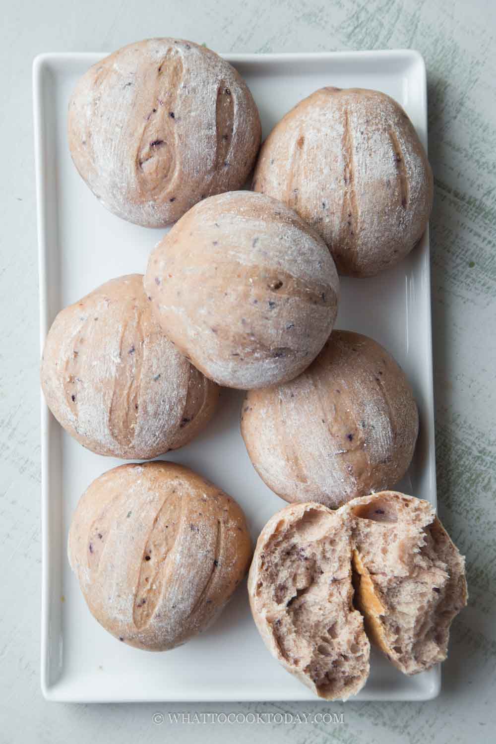 Blueberry Honey Milk buns (with sourdough option)