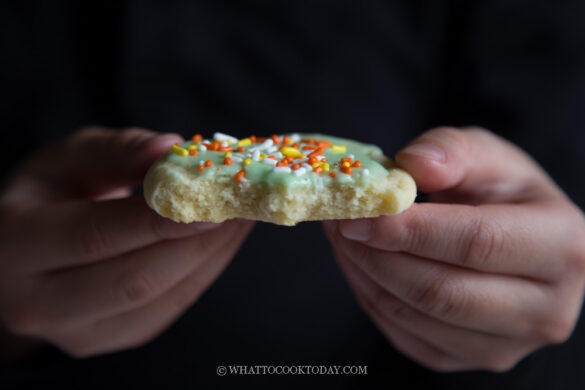 Soft and Thick Sugar Cookies with Pandan and Ube Frosting