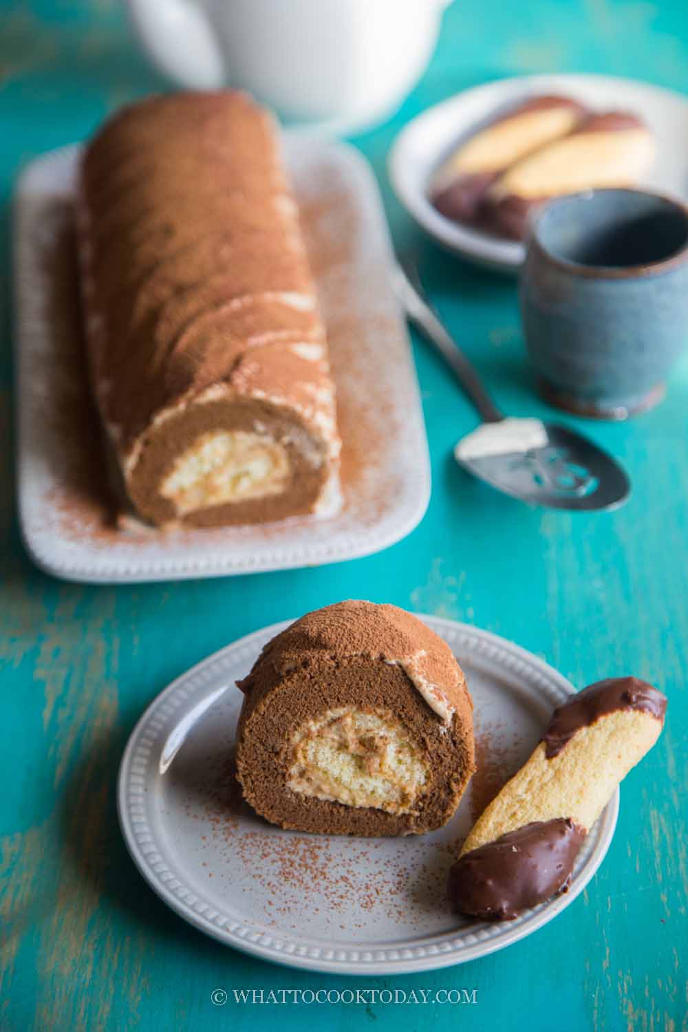 Tiramisu Swiss Roll Cake