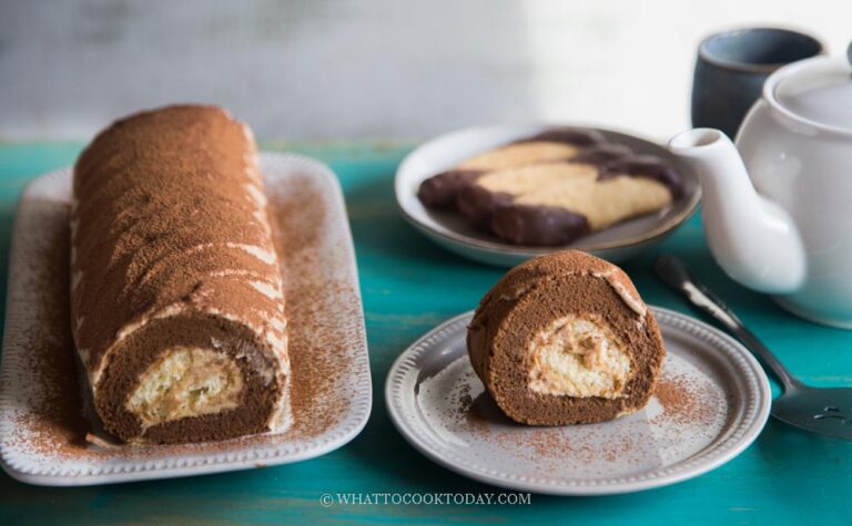 Tiramisu Swiss Roll Cake