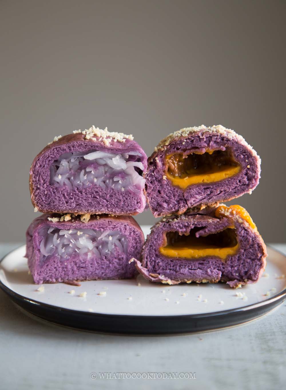 Soft Fluffy Ube Pandesal (Plain, Cheese, Macapuno) - What To Cook Today