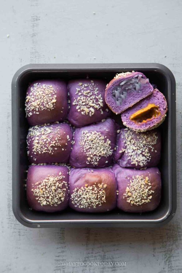 Soft Fluffy Ube Pandesal (Plain, Cheese, Macapuno) - What To Cook Today