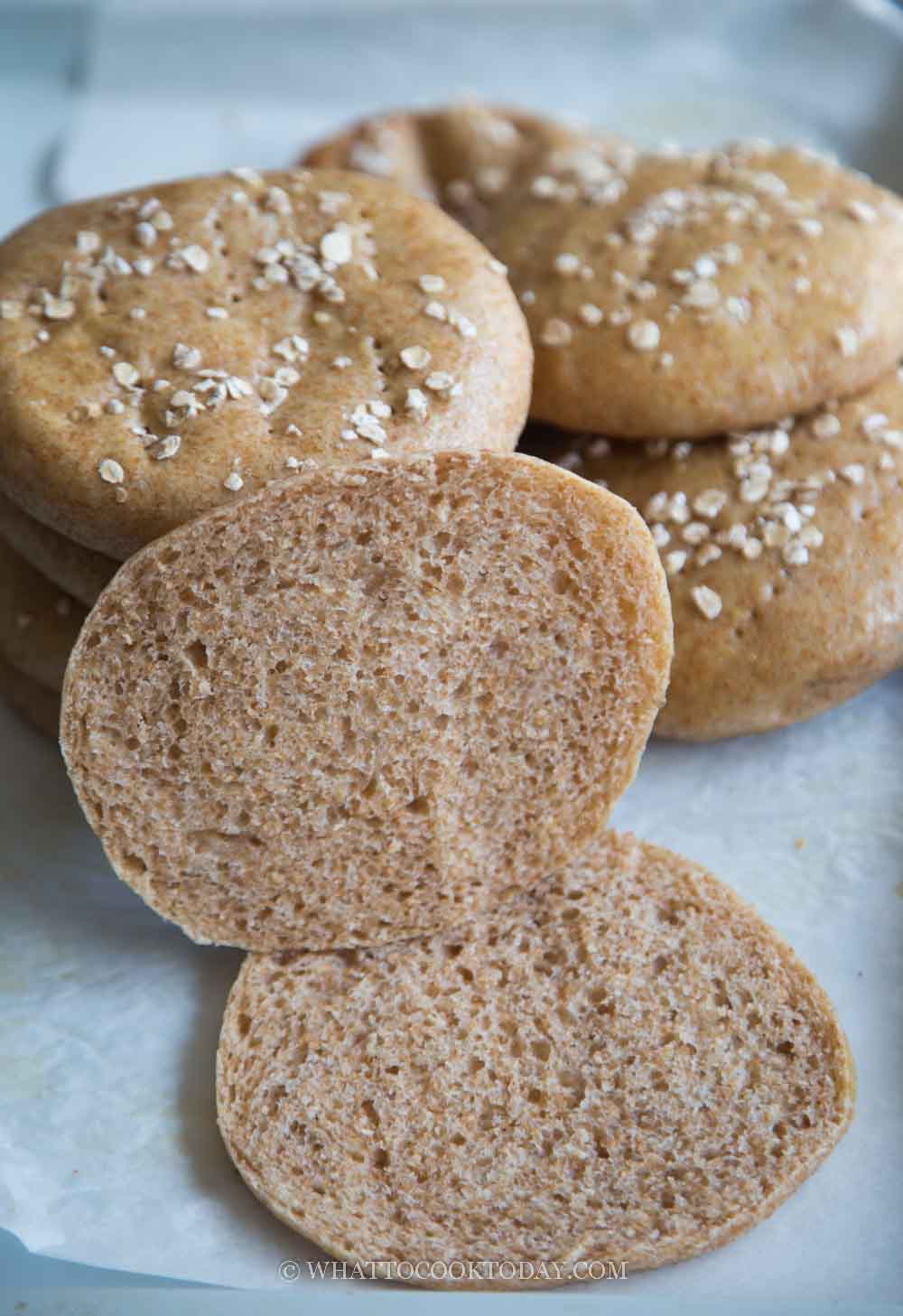 No-Knead 100% Whole Wheat Sandwich Thins (Overnight Method)