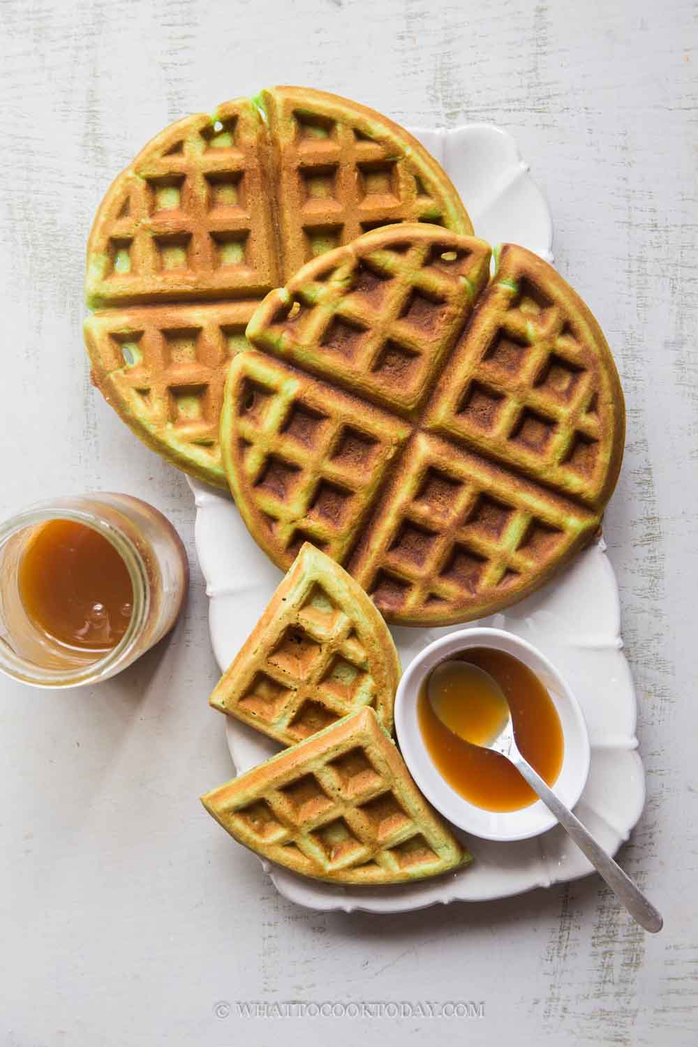 Pandan Coconut Waffles