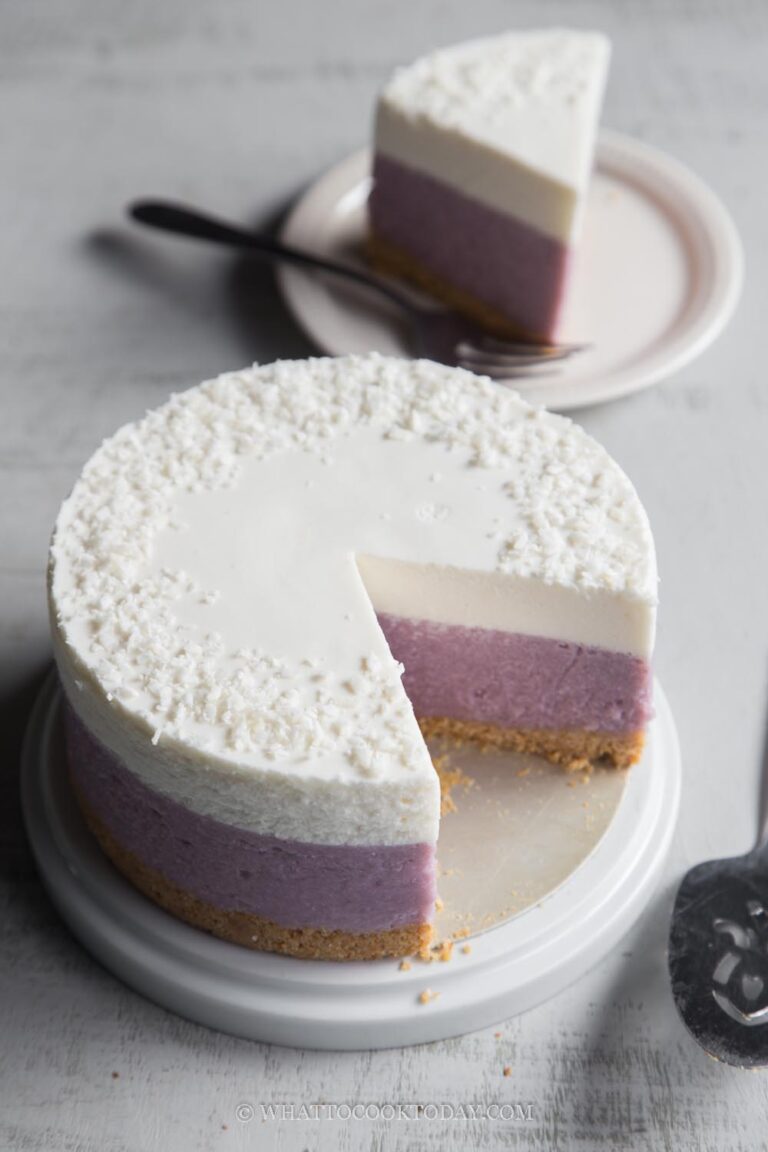 No-Bake Taro Mousse Cake (Orh Nee Mousse Cake)