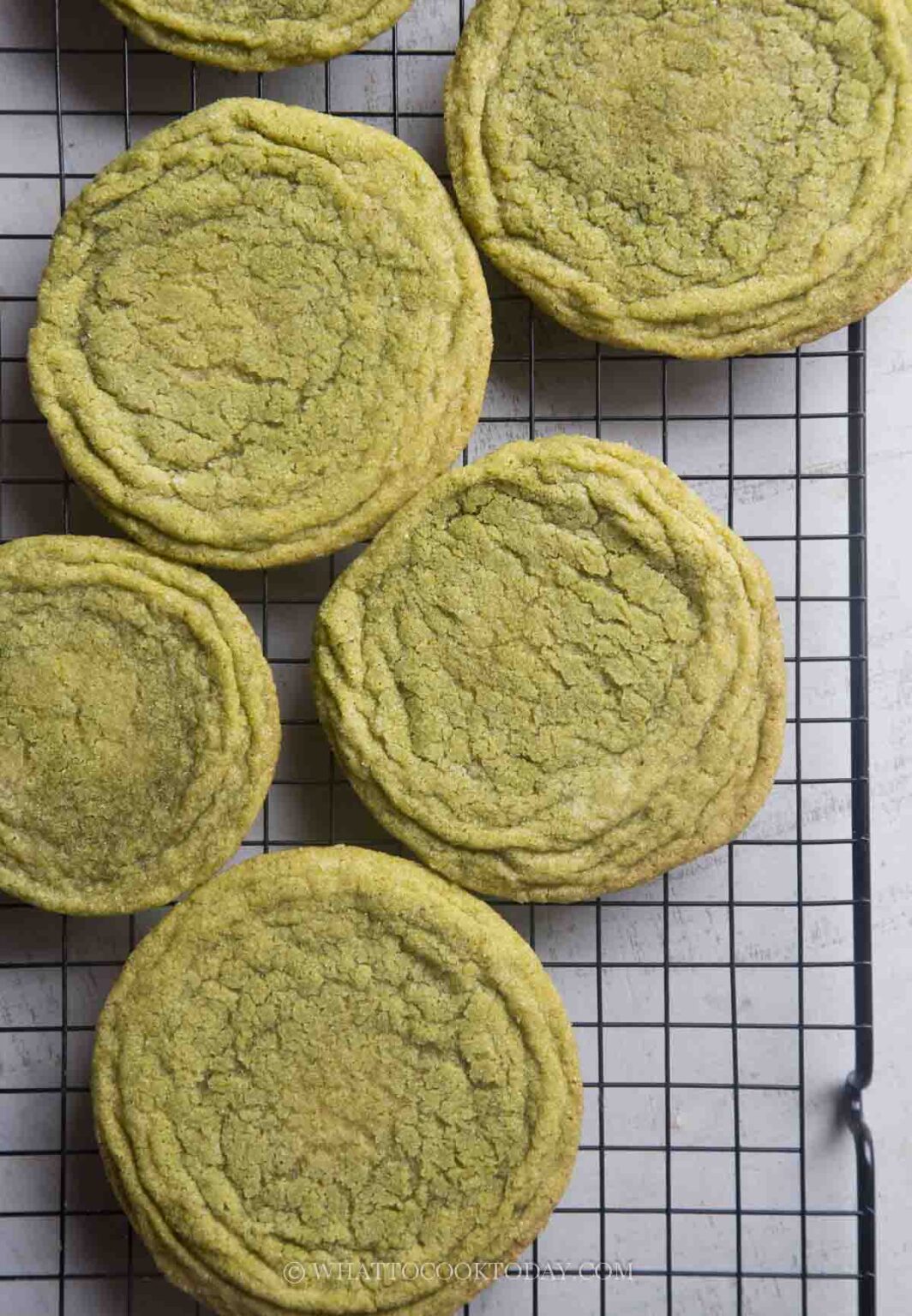 Pan-Banging Ripple Matcha Snickerdoodle Cookies