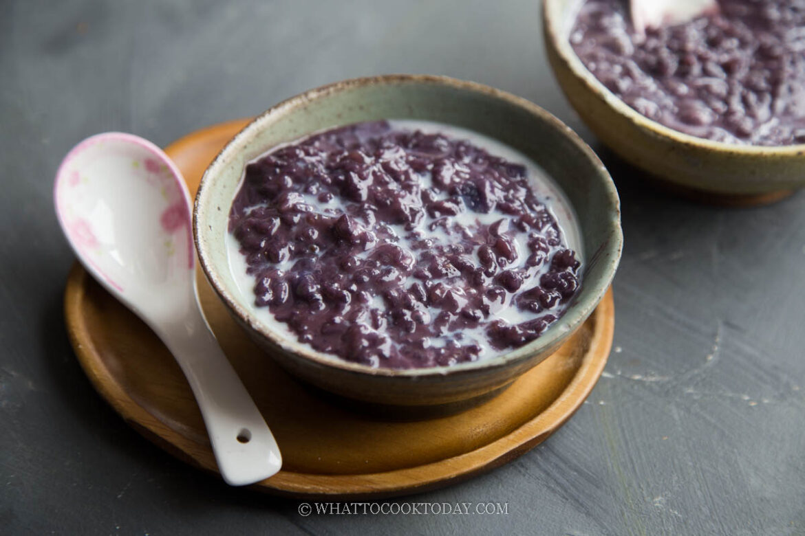 Pressure Cooker Ube Champorado (Filipino Sweet Rice Porridge with ...