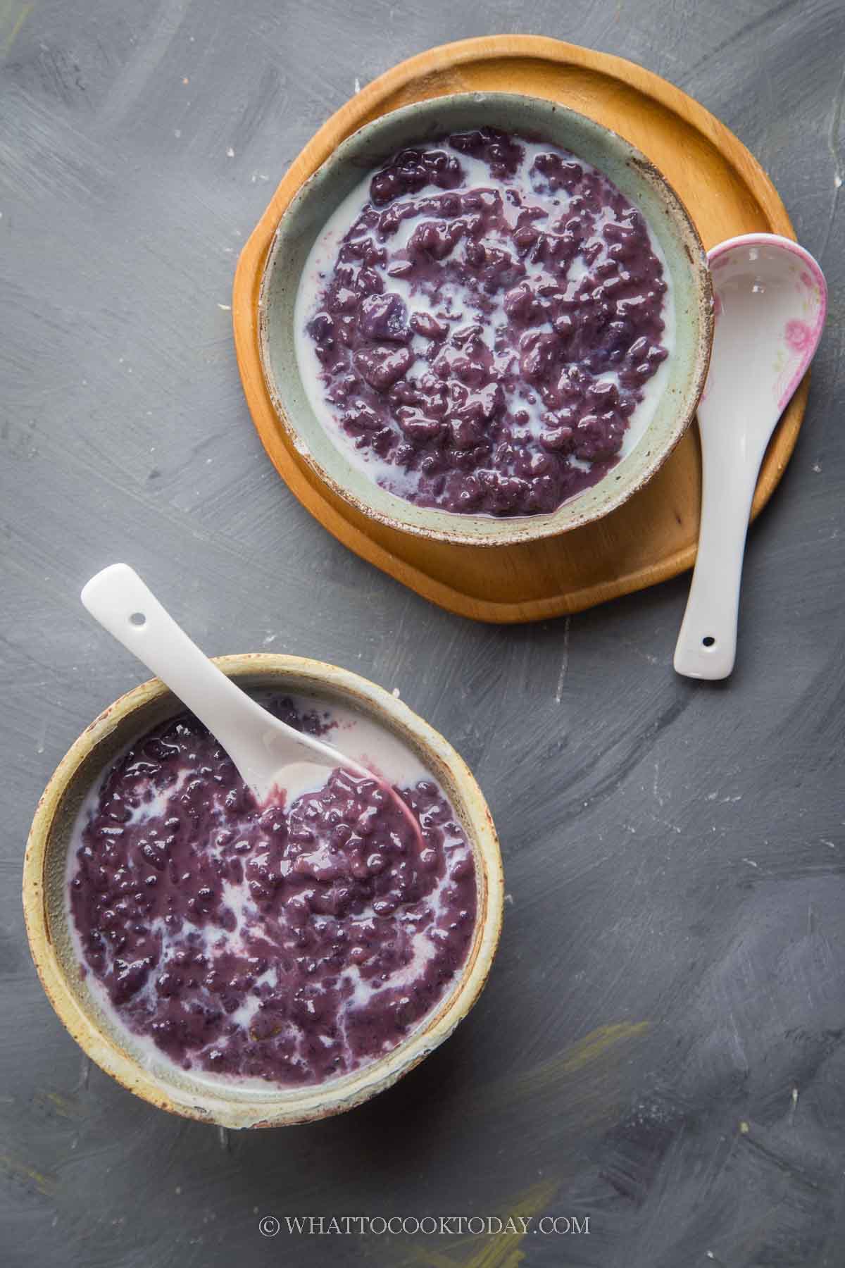 Pressure Cooker Ube Champorado (Filipino Sweet Rice Porridge with ...