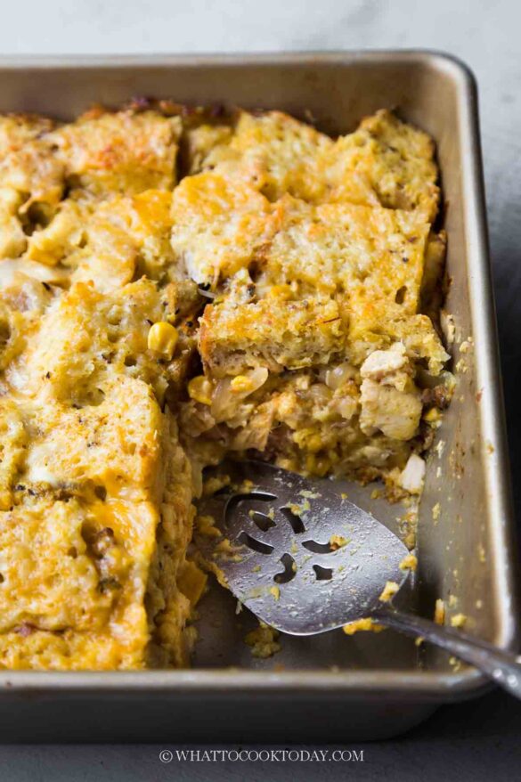 Curry Rotisserie Chicken Strata