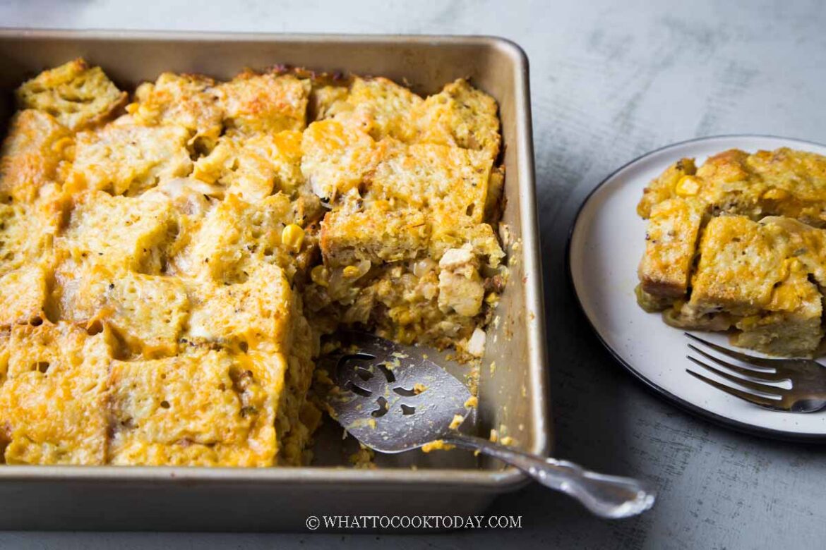 Curry Rotisserie Chicken Strata