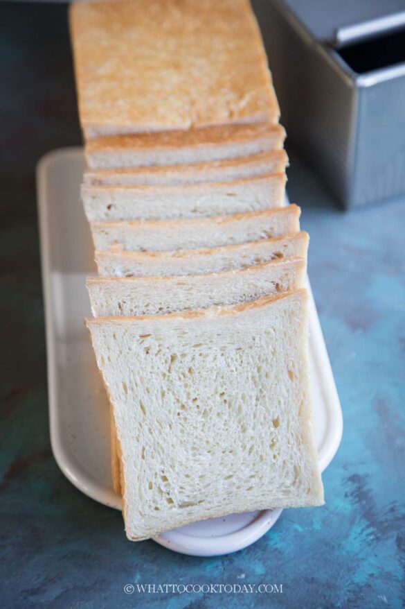 No-Knead Small Loaf Pain De Mie/ Pullman Bread