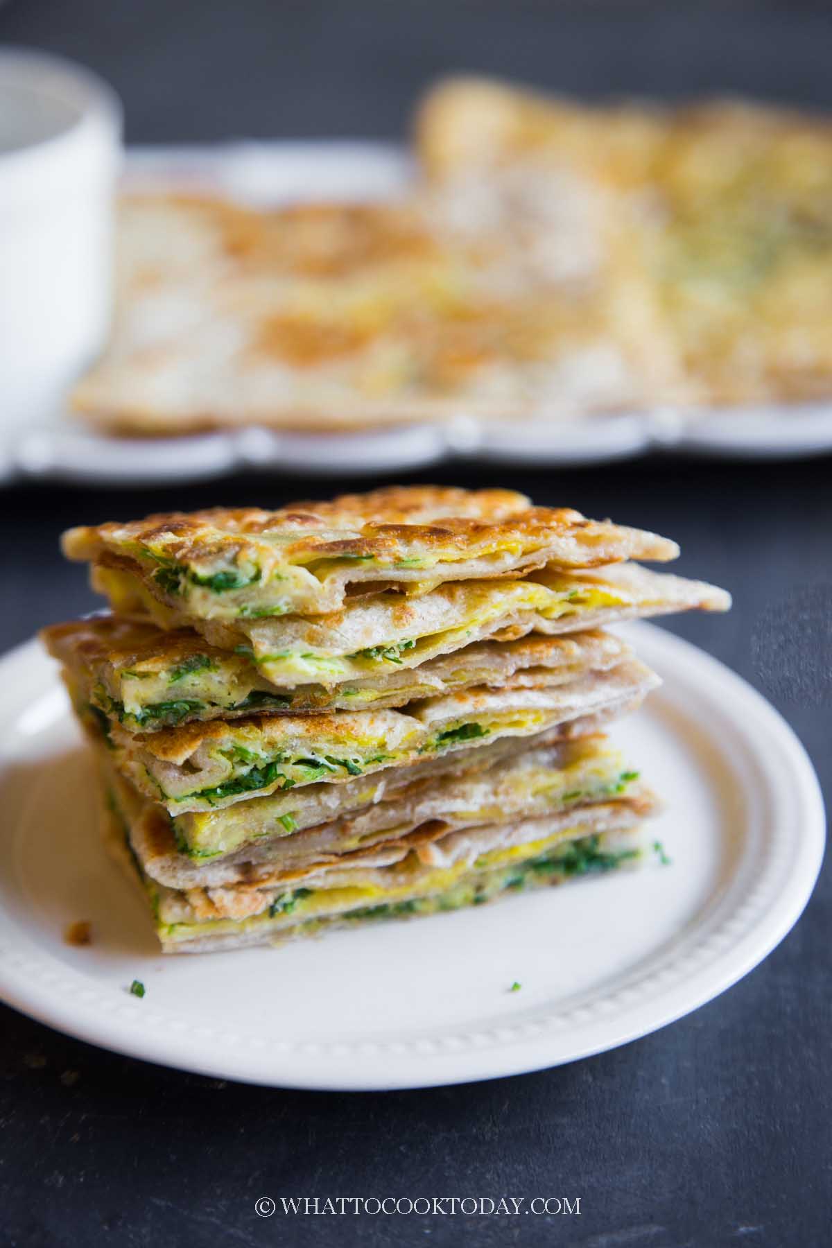 Sourdough discard Ji Dan Bing (Chinese Egg Flatbread)