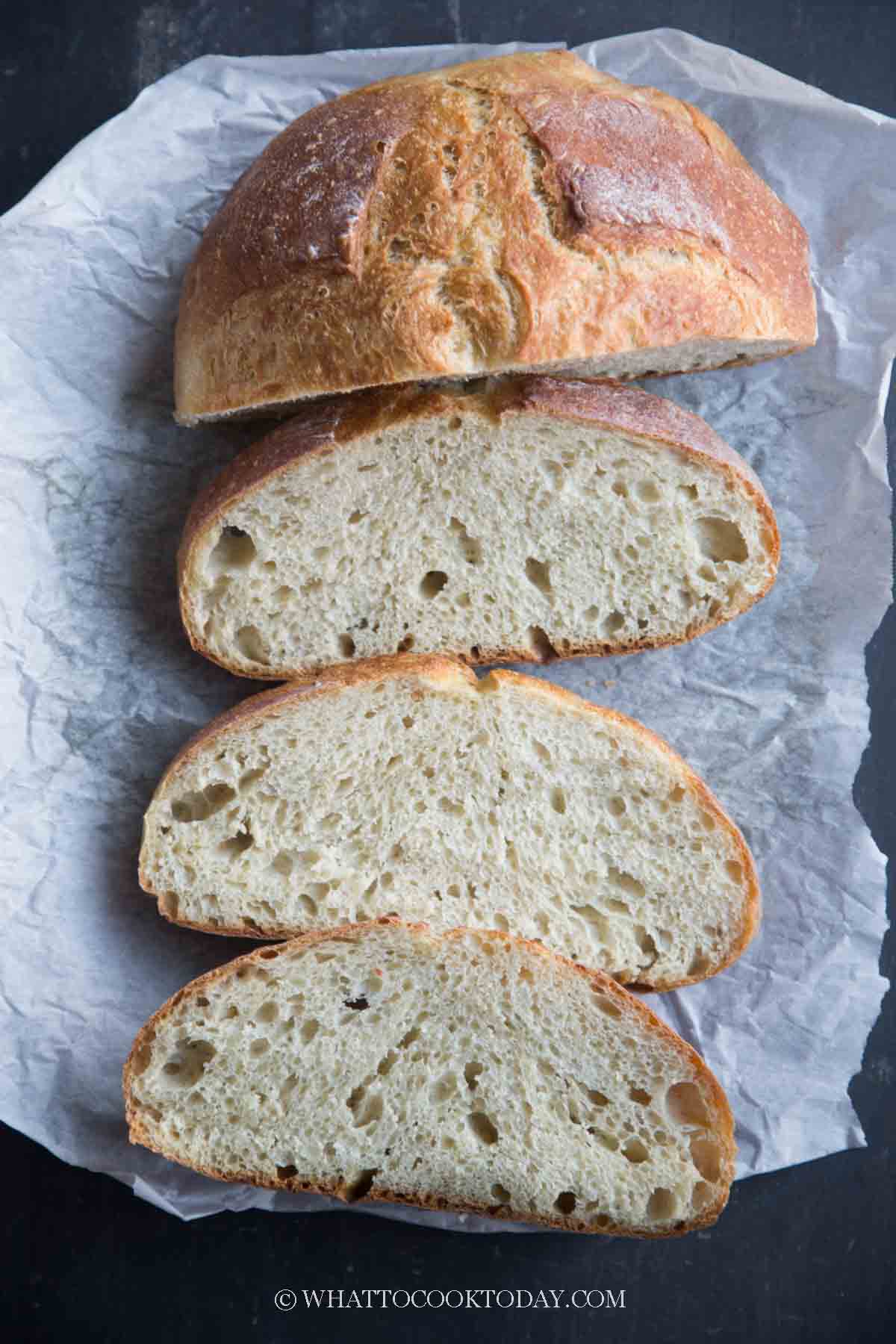 Easy No-Knead Artisan Country Bread