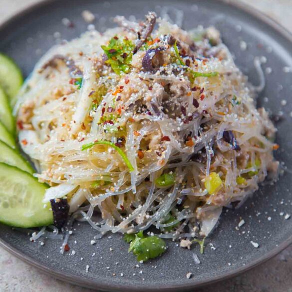 Laab Woon Sen (Thai Glass Noodle Salad with Pork)