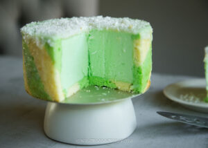 Pandan White Chocolate Mousse Cake