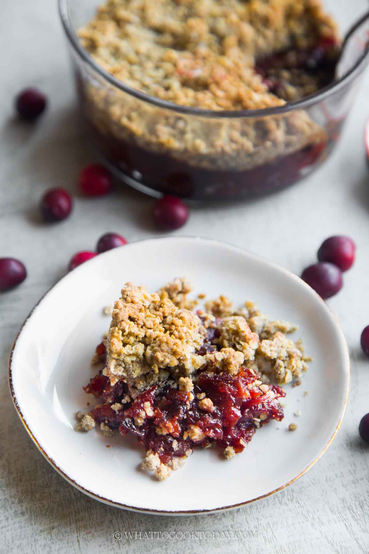 Leftover Cranberry Sauce Crisp