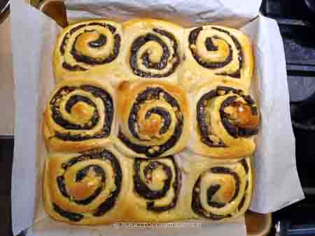 Red Bean Walnut Bread with Matcha Glaze - What To Cook Today