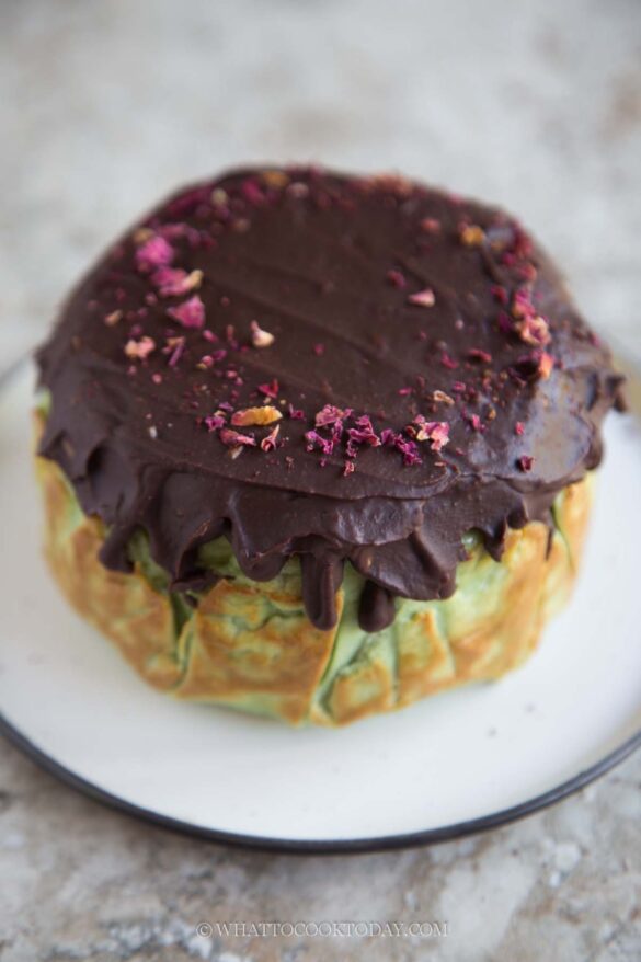 Dubai Chocolate Pistachio Basque Cheesecake - What To Cook Today