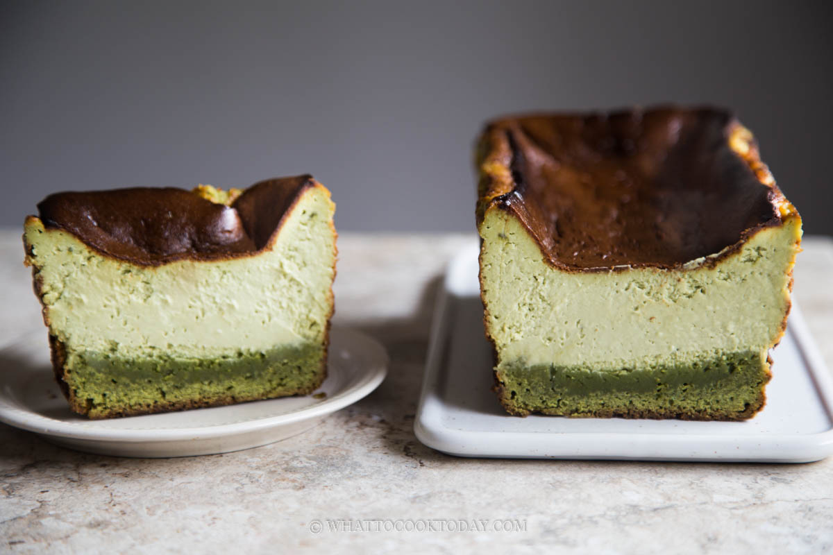 Matcha Blondie Burnt Cheesecake - What To Cook Today
