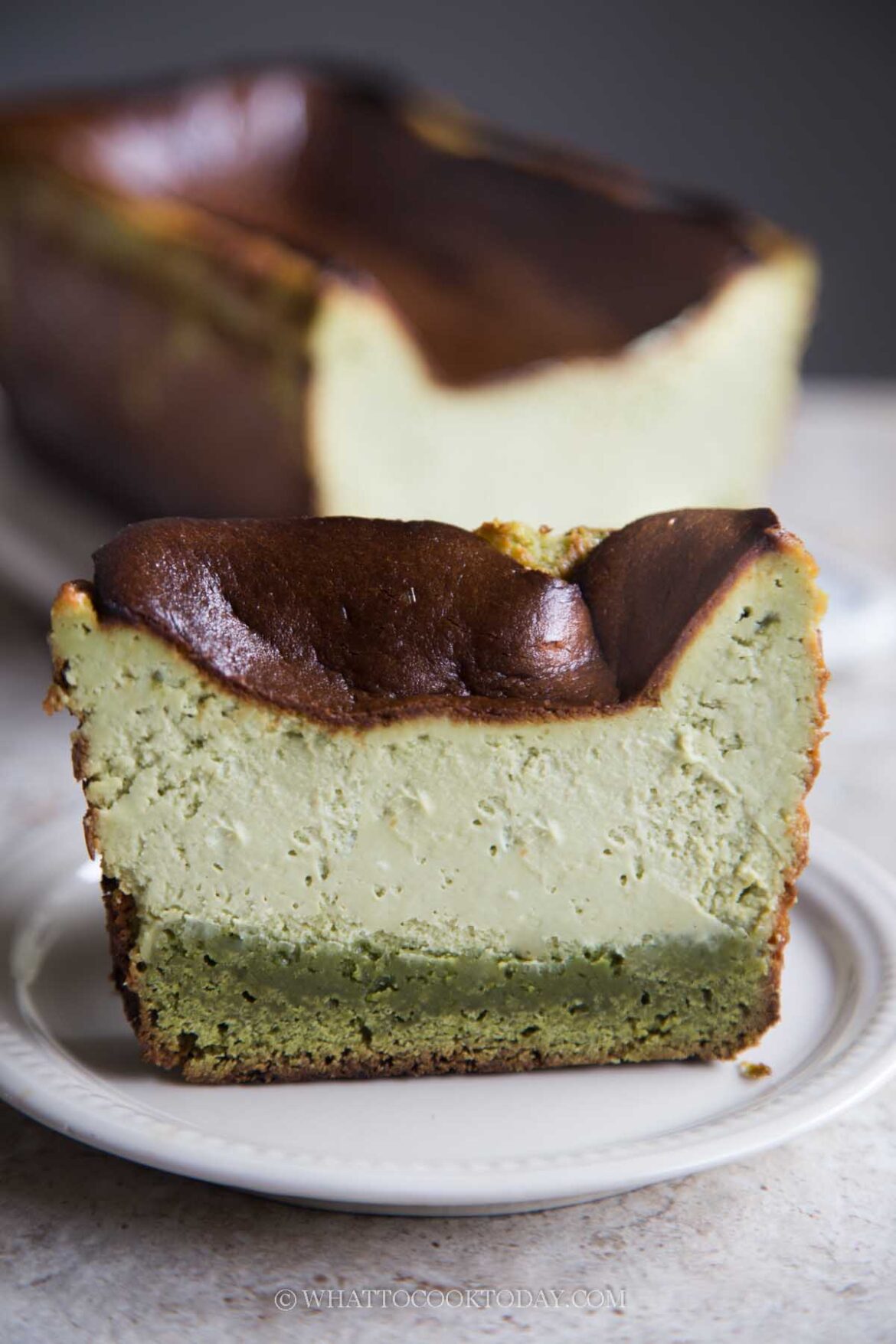 Matcha Blondie Burnt Cheesecake - What To Cook Today