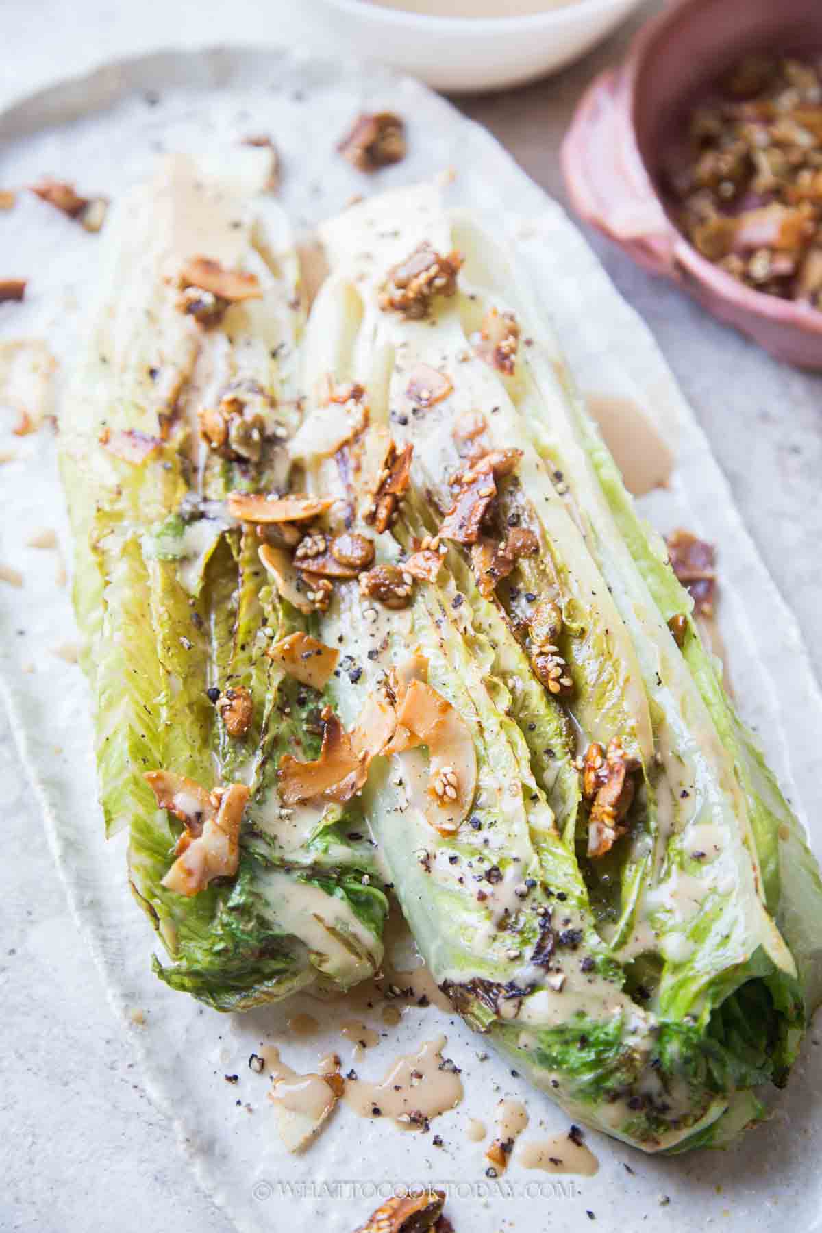 Easy Grilled Wedge Salad with Coconut Crunch Topping - What To Cook Today