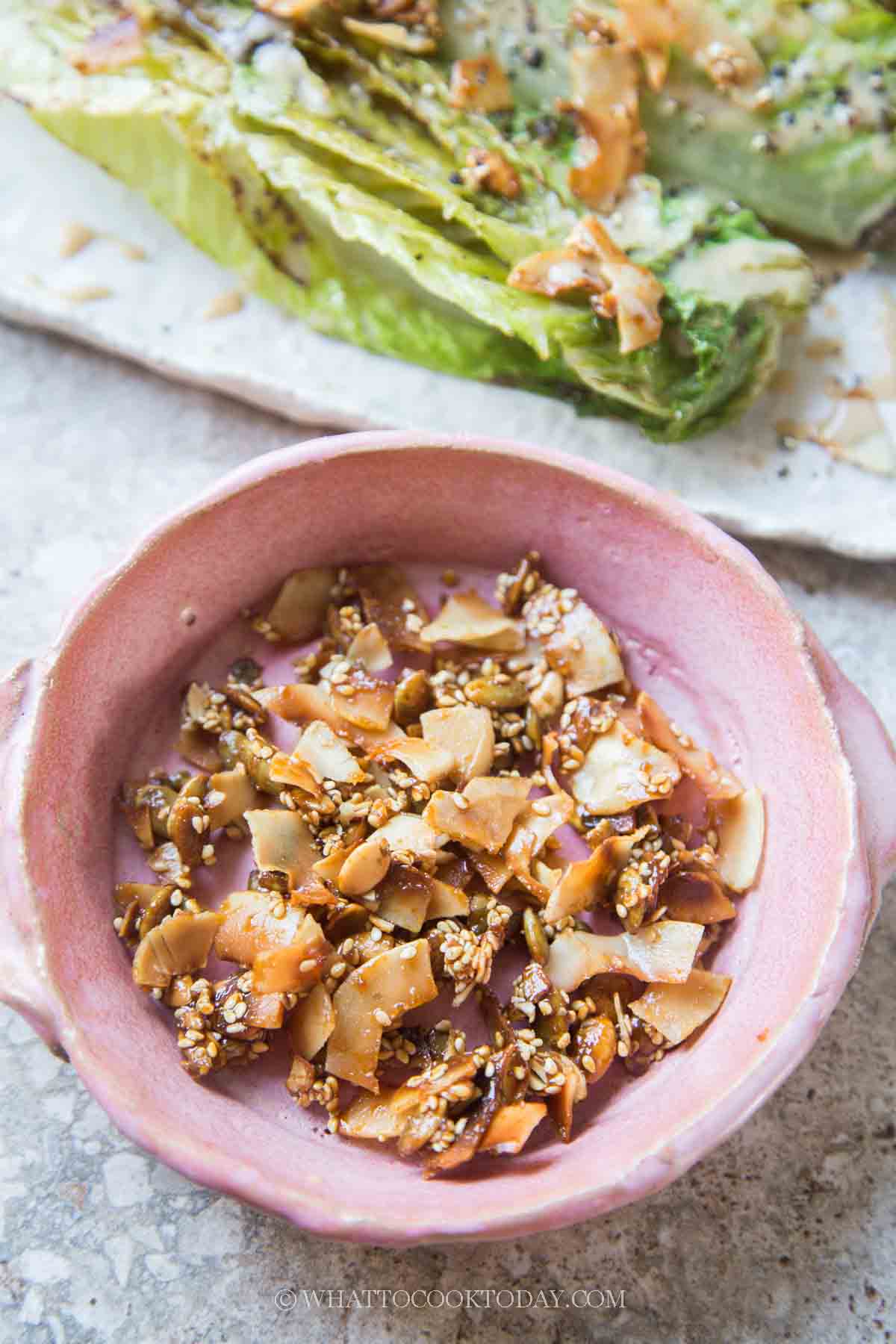 Easy Grilled Wedge Salad with Coconut Crunch Topping - What To Cook Today