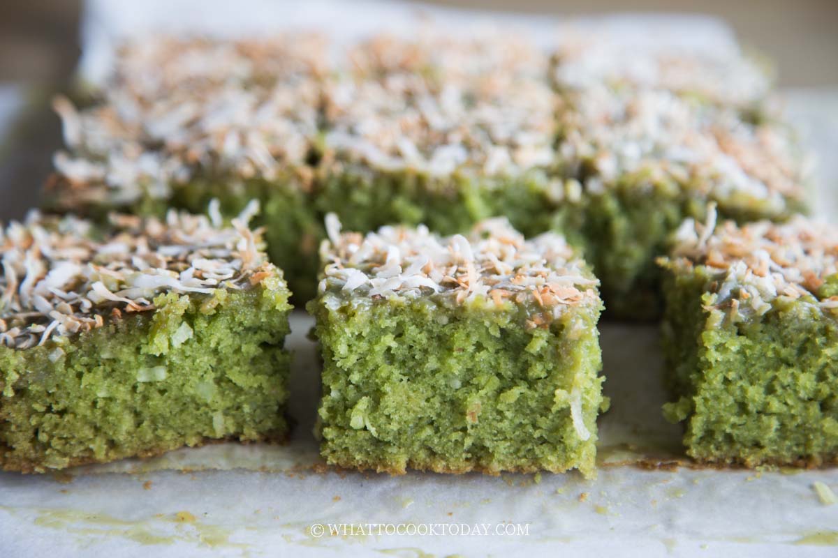 Pandan Coconut Snacking Cake with Pandan Brown Sugar Glaze - What To ...